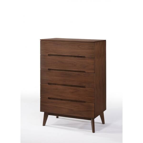 Five Drawers Wooden Chest with Angled Legs, Brown - Bed Bath & Beyond ...