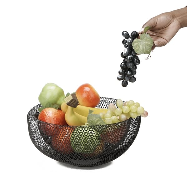 Mind Reader Medium Mesh Fruit Bowl,Fruit Display,Decorative Bowl,Black ...
