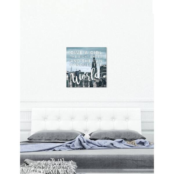Oliver Gal 'Conquer' Typography and Quotes Wall Art Canvas Print - Blue ...