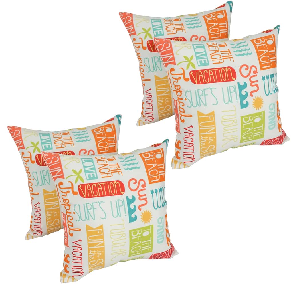 Solarium Summer Fun 17-inch Indoor/Outdoor Throw Pillows (Set of 4 ...
