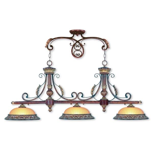 Livex Lighting Villa Verona 3-Light Verona Bronze Linear Chandelier ...