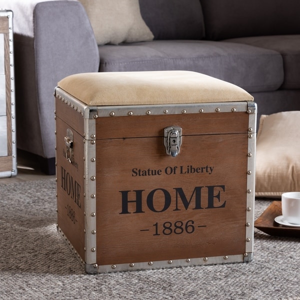 Industrial storage ottoman store