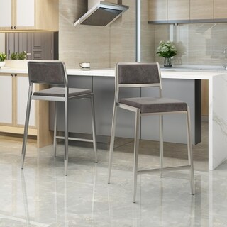 Bridle 26-in. Microfiber Counter Stool by Christopher Knight Home (Set ...