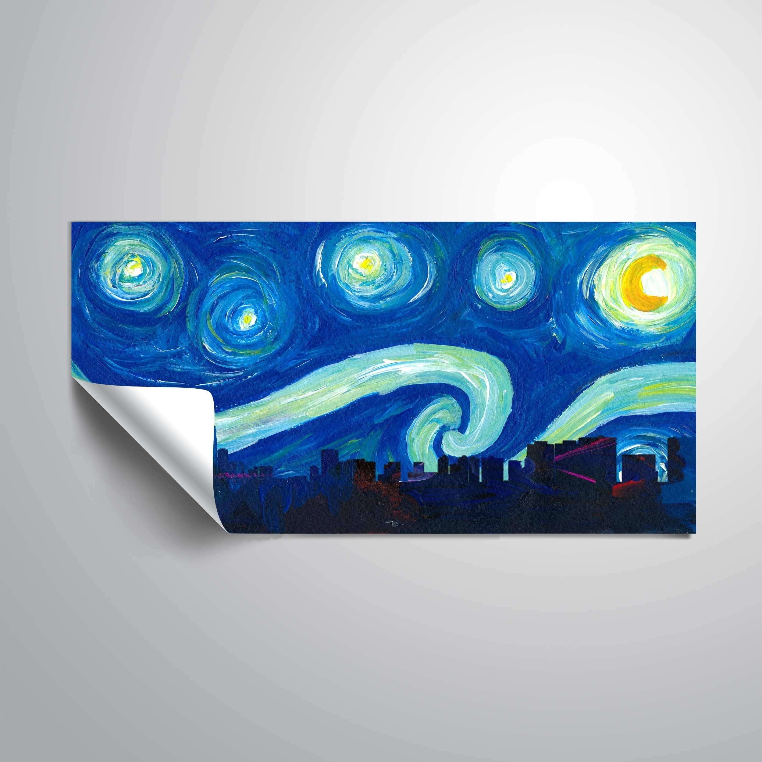 ArtWall Markus/Martina Bleichner 'Detroit Skyline Scissor Starry Night ...