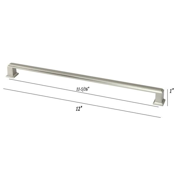 Contemporary 12-inch Roma Stainless Steel Brushed Nickel Finish Square ...