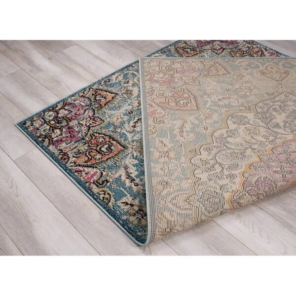 Avalon Rugs Wonderlust Bohemian Gypsy Collection Area Rug 8'x10' Aqua ...