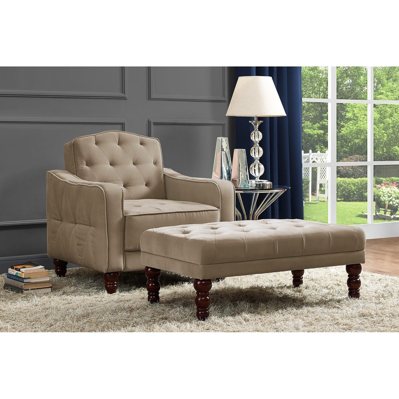 Novogratz vintage tufted ottoman store