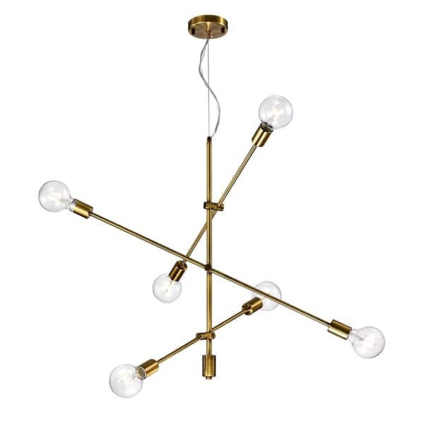 Vorka Bronze 6-Light Baton Chandelier - Bed Bath & Beyond - 26436610