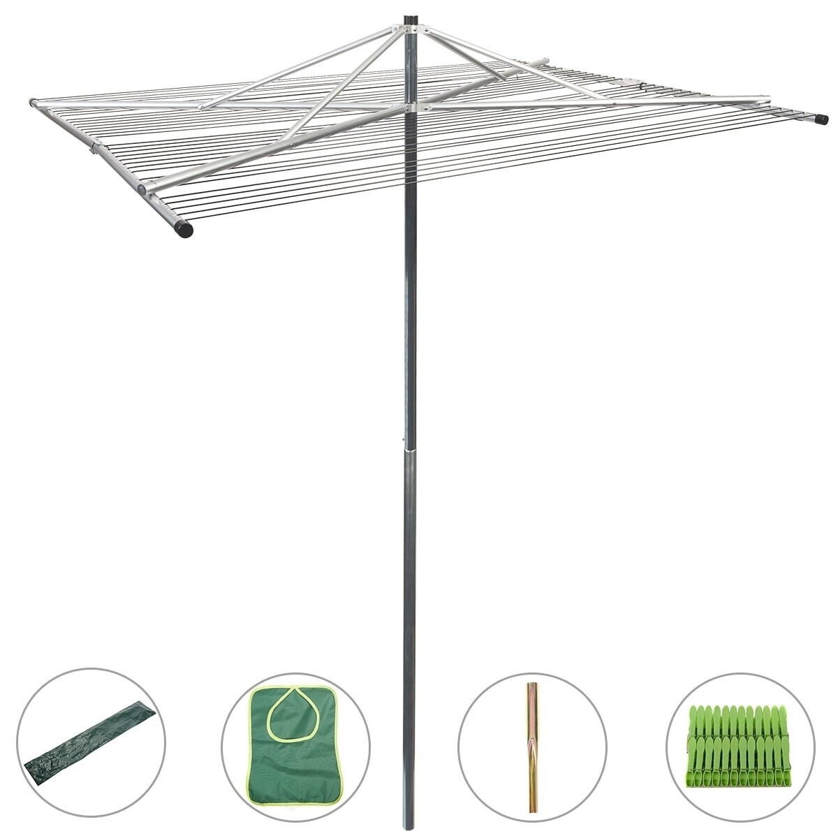 Drynatural Outdoor Umbrella Clothesline Large Collapsible 4-arm ...