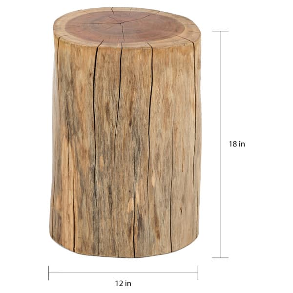Carbon Loft Jenji Natural Brown Wooden Stump Accent Table - Bed Bath ...