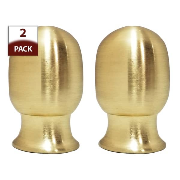 Royal Designs Top Rounded Cylindar Polished Brass Lamp Finial, Set of 2 ...