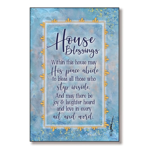 House Blessings Wood Plaque with Easel and Hanger 6 inches x 9 inches ...