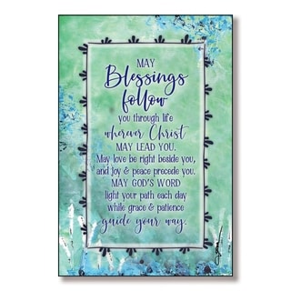 May Blessings Follow You Wood Plaque with Easel and Hanger 6 inches x 9 ...