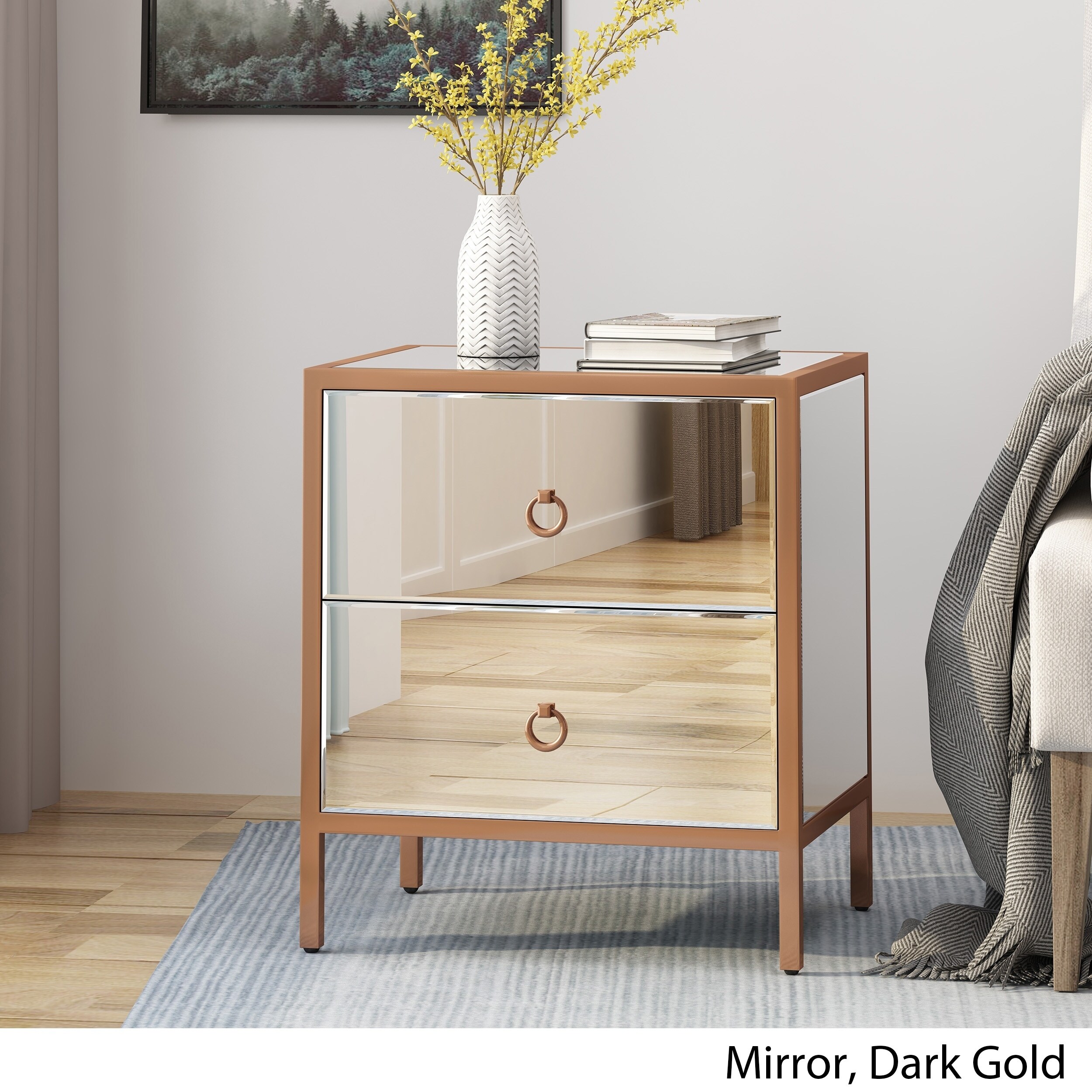 Christopher knight mirrored nightstand store