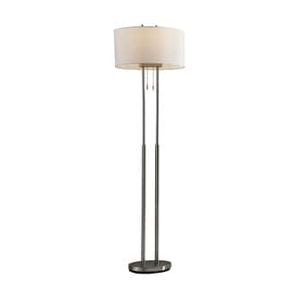 Strick & Bolton Lissie Brushed Steel Double Socket Floor Lamp - Bed ...