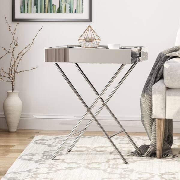 Deborah Glam Mirrored Tray Top Accent Table by Christopher Knight Home - Bed Bath & Beyond ...