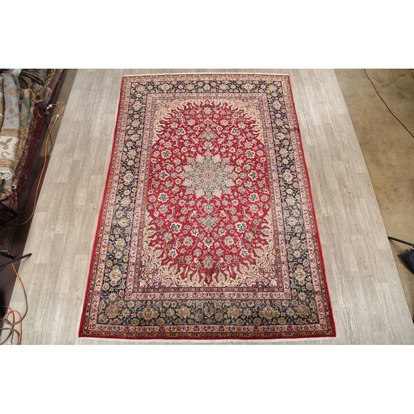 Najafabad Isfahan Hand Knotted Vintage Persian Floral Area Rug - 11'11 ...