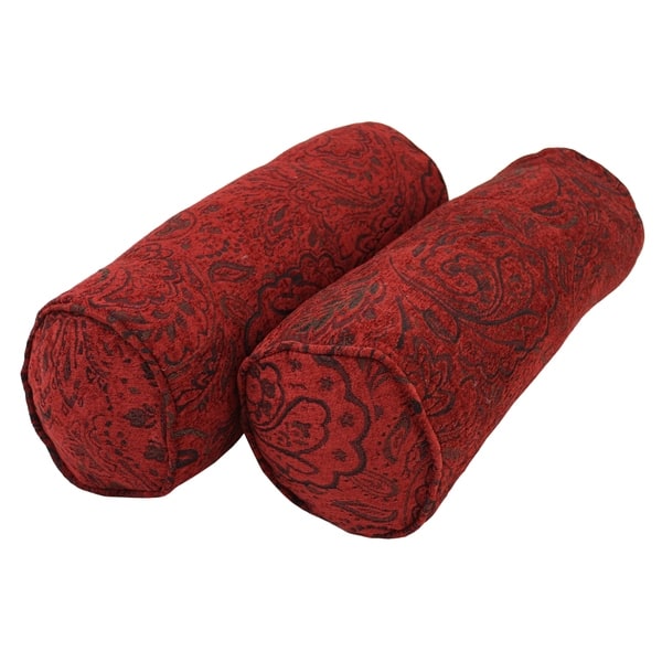 Blazing Needles Montego 20-inch Chenille Bolster Pillow (Set of 2 ...
