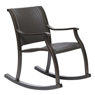 dali Rattan Rocker Chair, Weather Resistant Wicker Rocking Armchair ...
