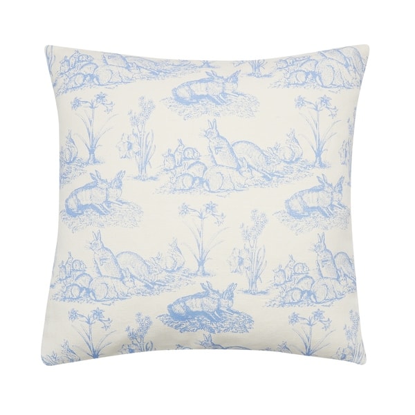 Rabbit Toile Decorative Accent Throw Pillow - Bed Bath & Beyond - 26564216