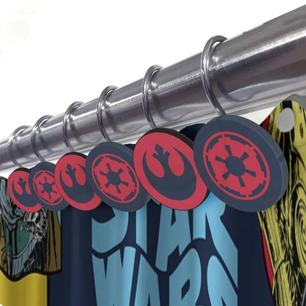 Star Wars Galactic Grid Shower Curtain and Hooks - Bed Bath & Beyond ...