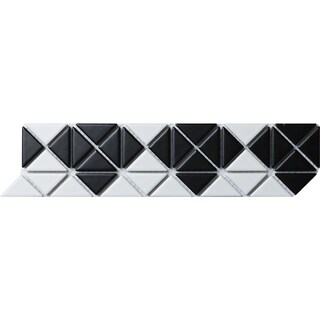 Merola Tile 2.625x10.875-inch Tri Mini Diamond Border White Porcelain ...