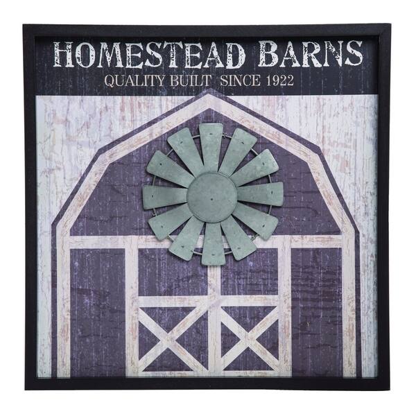 Transpac Wood Multicolor Spring Homestead Barns Layered Barn Wall Decor ...