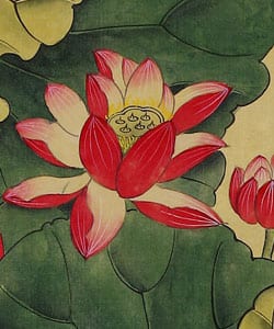Lotus Flower Chinese Art Wall Scroll Painting - Bed Bath & Beyond - 2667233
