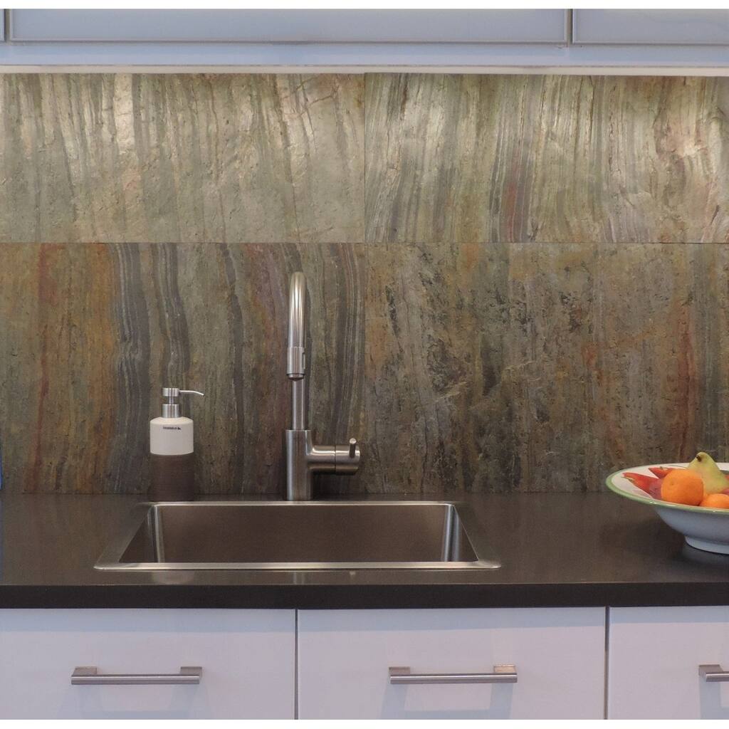 Thin Flexible Natural Stone Veneer Sheet Rustic Forest - Overstock ...