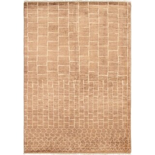 Hand-knotted Tangier Brown Wool Rug - Bed Bath & Beyond - 26882188