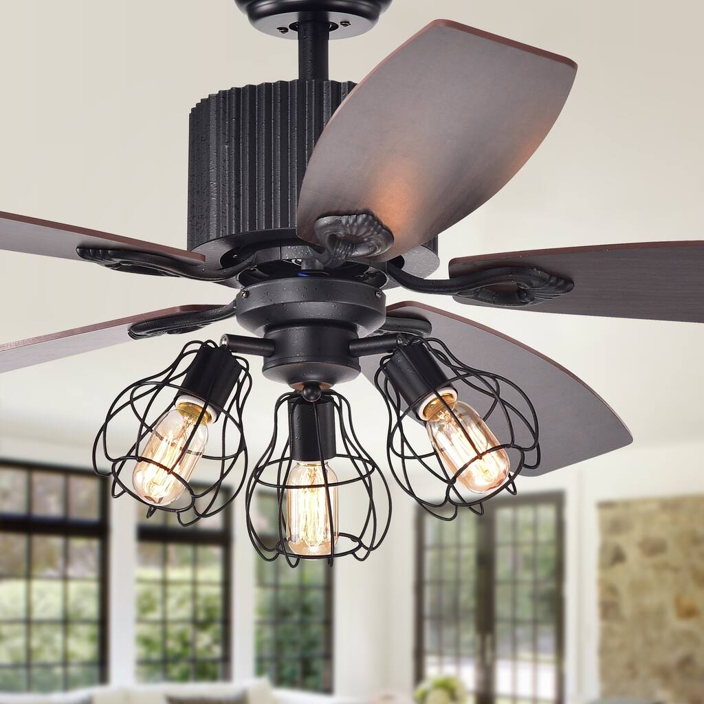 Cornelius Forged Black 3-Light 52-Inch Lighted Ceiling Fan (incl ...