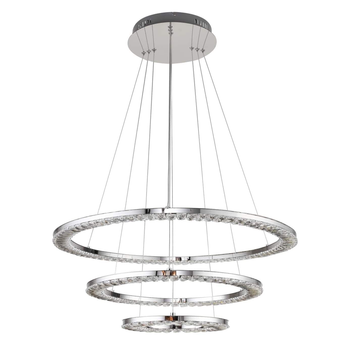 Dimmable LED Pendant Lighting with Stainless Steel Frame and Clear ...