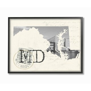 Stupell Maryland Black and White Photograph Framed Art, 11 x 14, Design By Artist Daphne ...