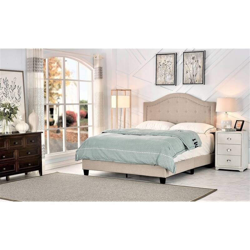 Skipworth Upholstered Panel Bed - Overstock - 26891148