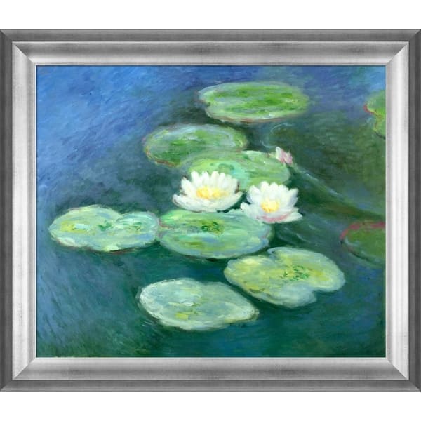 Claude Monet 'Water Lilies; Evening' Hand Painted Oil Reproduction ...