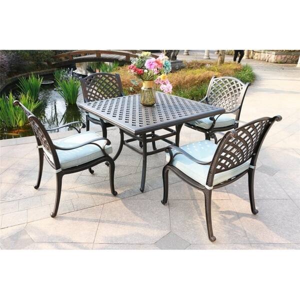 South Ponto 5-piece Aluminum Square Dining Set by Havenside Home - On ...