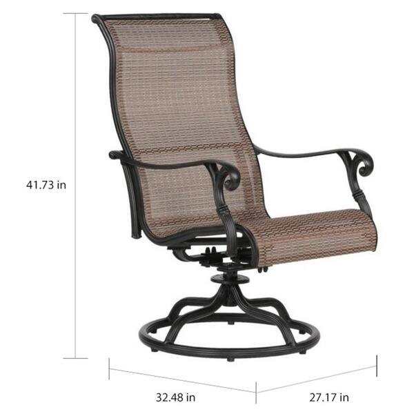 Yorkshire 7 Piece Aluminum Rectangle Dining Set with 6 Sling Swivel ...