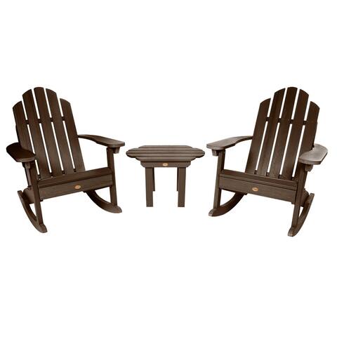 HIGHWOOD Adirondack Rocking Chair Set with Side Table - Overstock ...