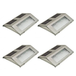 ALEKO Outdoor Solar Wall Mounted Pathway Stairs LED lights Set of 4 ...