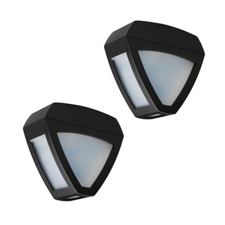 ALEKO Outdoor Solar Powered Wall Mounted Pathway LED Light Set of 2 ...