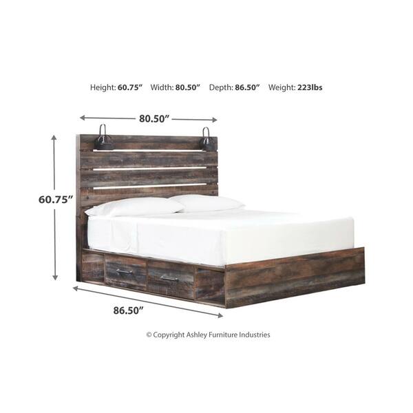 Drystan Rustic Panel Bed with Storage (Both Sides) - Bed Bath & Beyond ...