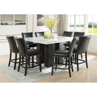 Steve Silver Mhlanga White Square 9-piece Counter-height Dining Set ...