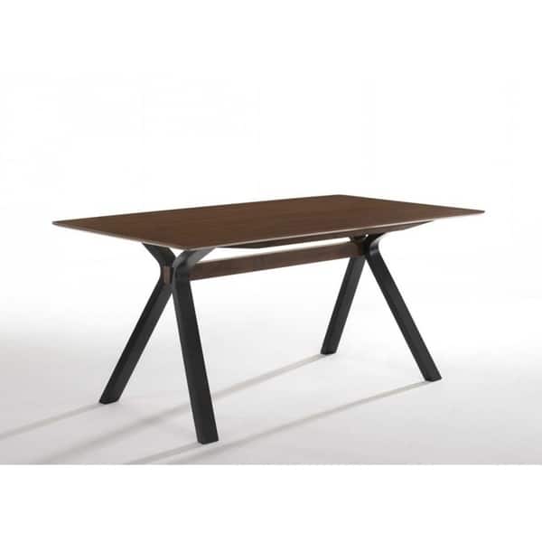 Modrest Runyon Modern Walnut & Black Dining Table - Bed Bath & Beyond ...