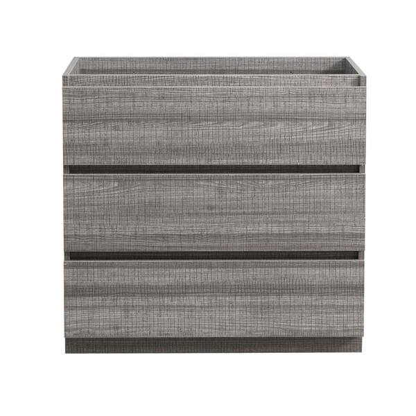 Fresca Lazzaro 36" Glossy Ash Gray Free Standing Modern Bathroom Cabinet - Bed Bath & Beyond ...