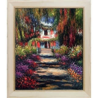 La Pastiche Claude Monet 'Garden Path at Giverny' Hand Painted Oil ...