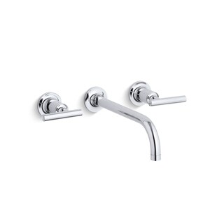 Purist(R) wall-mount bathroom sink faucet trim with lever handles and 9 ...