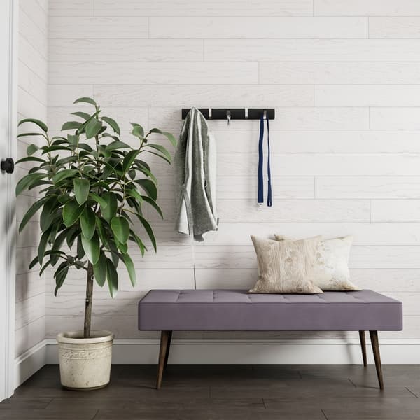 Wall Hook Rail-Mounted Hanging Rack with 5 Retractable Hooks-Storage ...