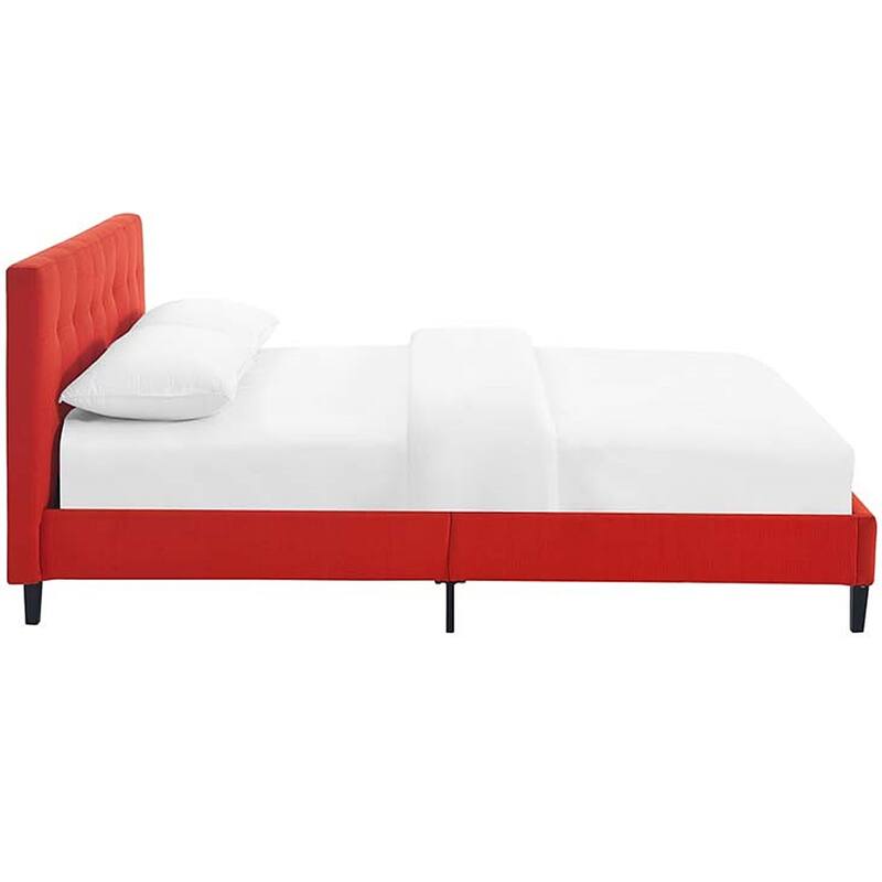 Copper Grove Silistra Full-size Red Fabric Platform Bed with Tufted ...
