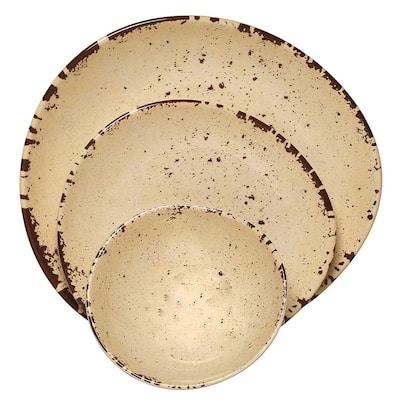 Melange 18-Pcs Melamine Dinnerware Set(Egg Collection) Color: Beige ...
