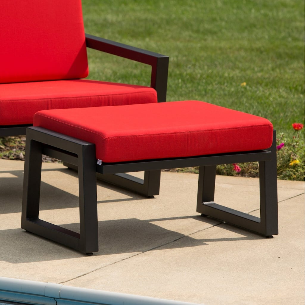Elan Furniture Vero Outdoor Ottoman - Logo Red Sunbrella Cushion ...